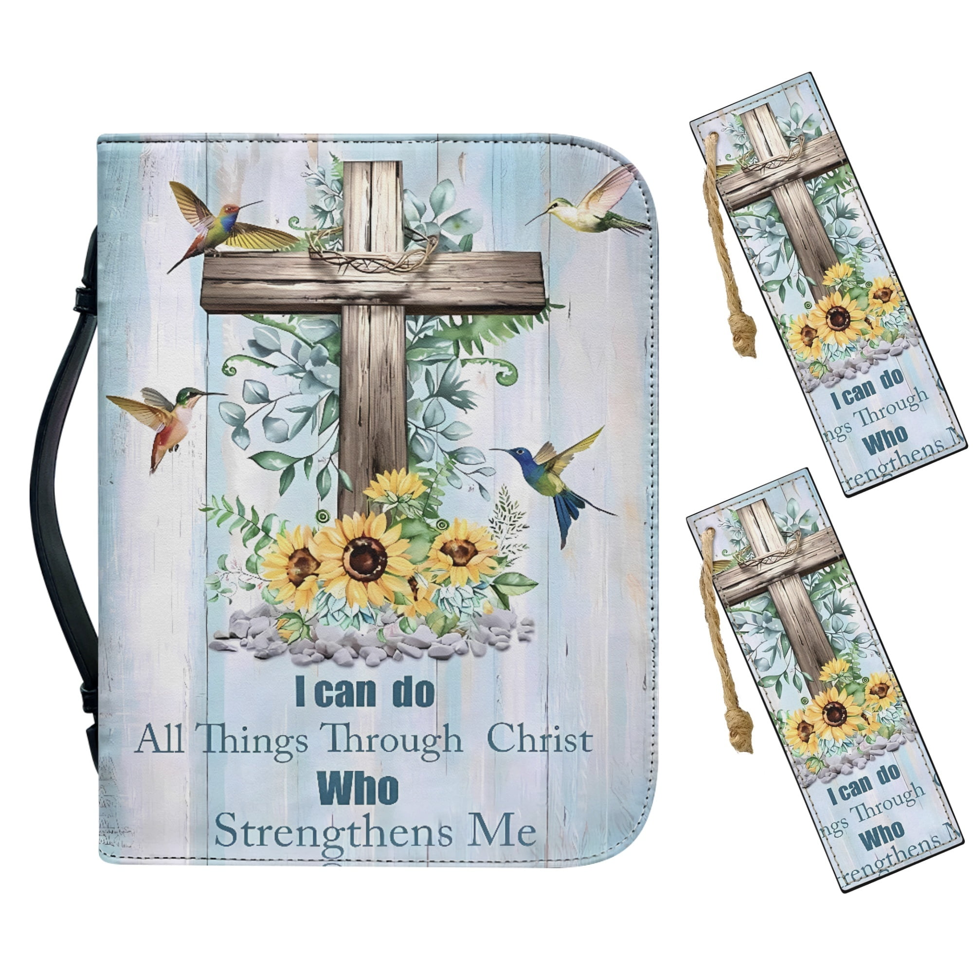 JINMUZAO Crucifix Bible Covers for Girls Bible Bag Book Cover with Pu ...