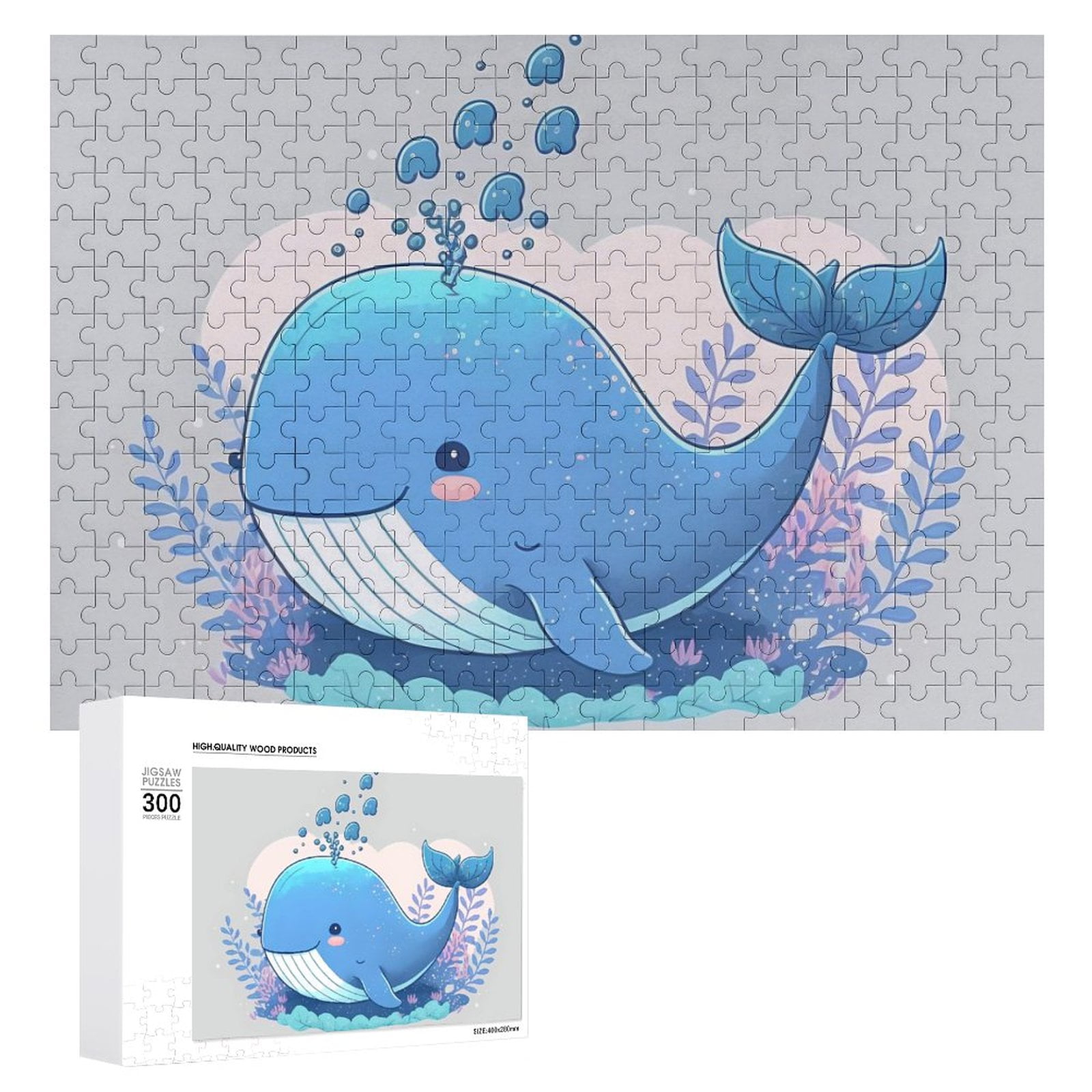 JINMUZAO Whale Pattern Wooden Jigsaw Puzzle - High-Quality Wood Precise ...