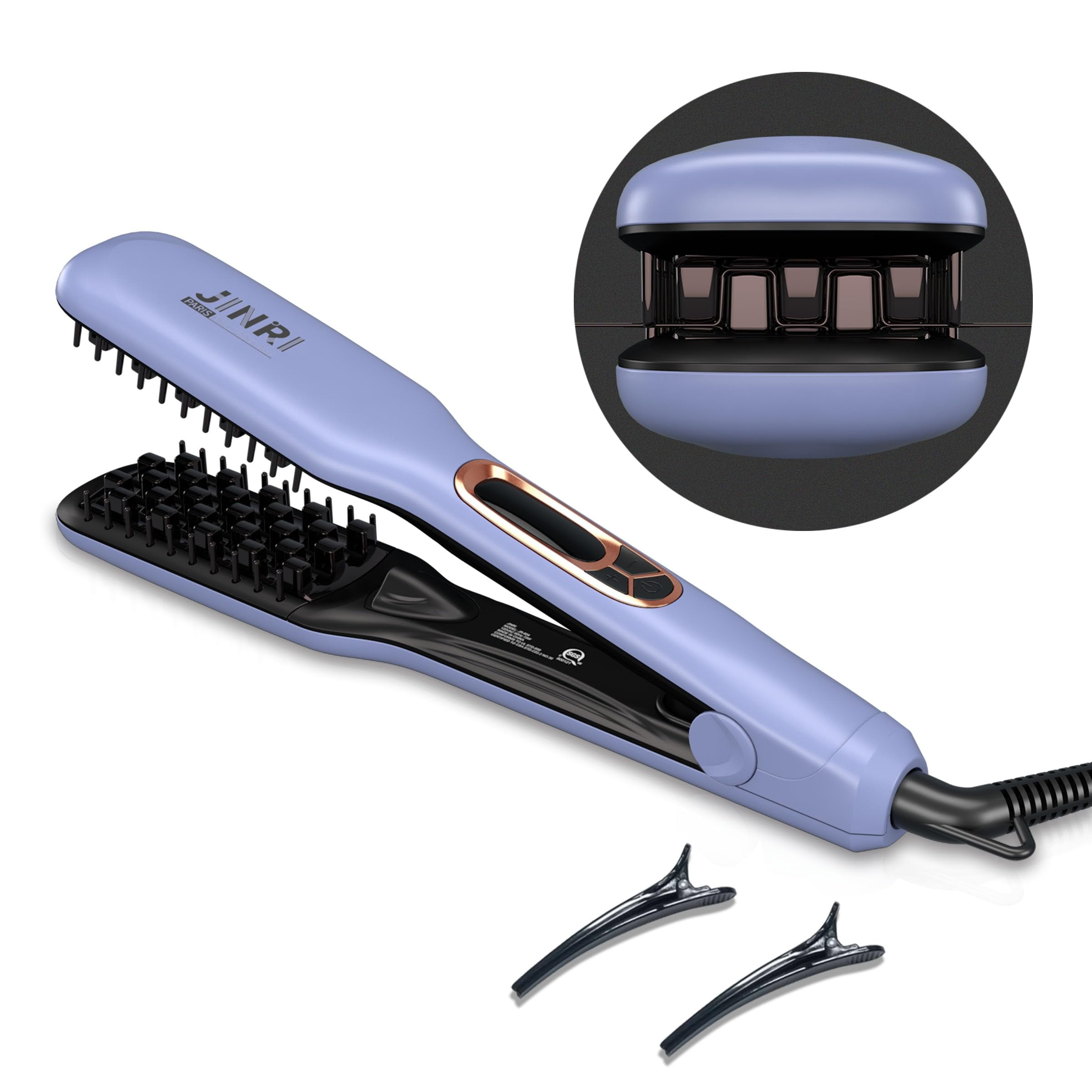 JINRI Ceramic Crimper Iron for Volumizing Fluffy Hairstyle for Dual ...