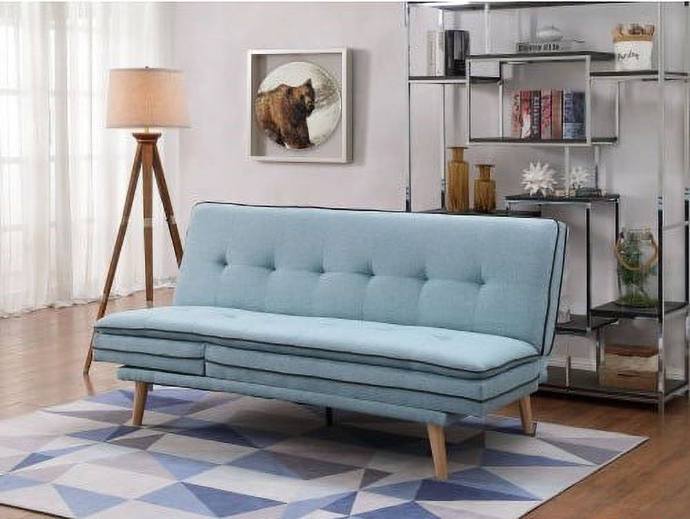 JINS & VICO Convertible Sofa Bed, Tufted Linen Upholstered Sofa Sleeper ...