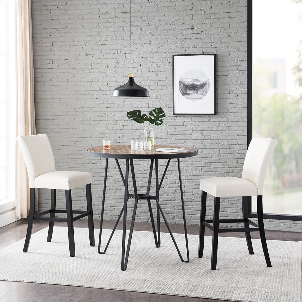 JINS&VICO Dining Chairs Set of 2, Upholstered Bar Stools with Rubber ...