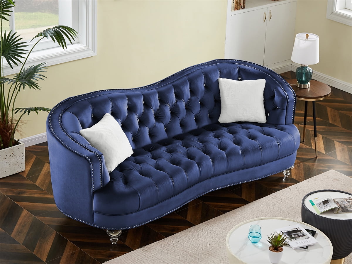 JINS&VICO Modern Velvet Upholstered Accent Sofa 3 Seater Sofa Couch ...