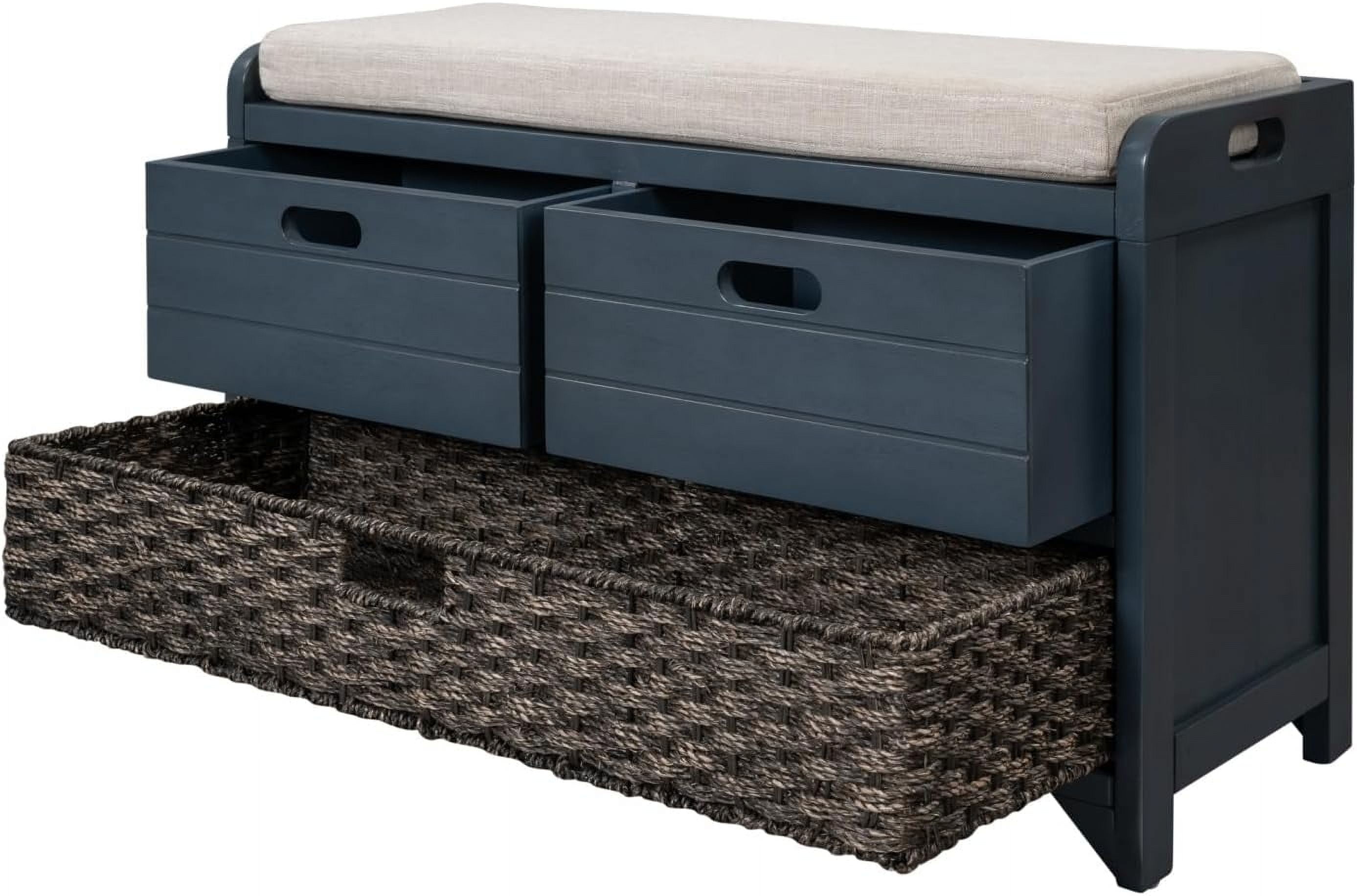 JINS&VICO Storage Bench, Entryway Bench with Removable Basket and ...