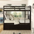 JINS&VICO Twin Size Bunk Beds Solid Wood Twin Over Twin Bed Frames ...
