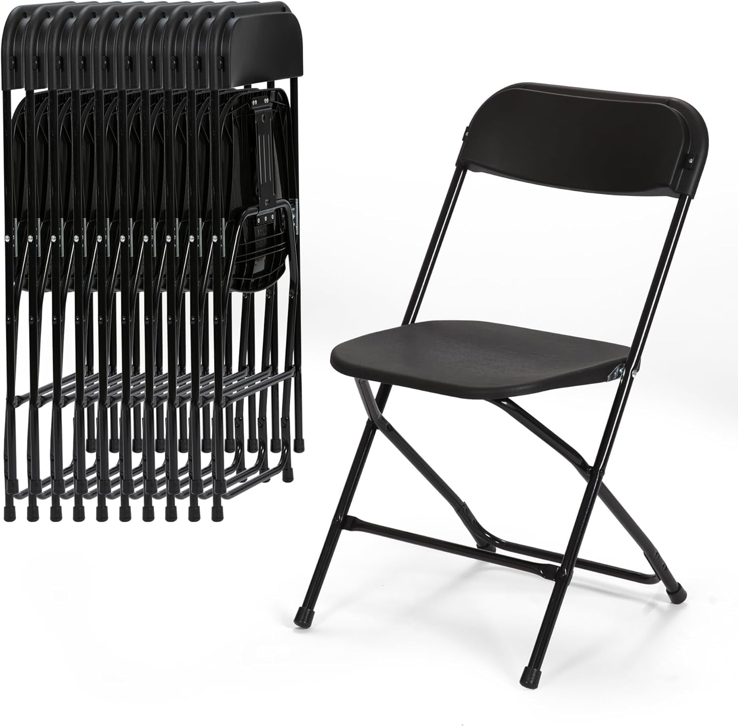 JINSEED 10 Pack Heavy Duty Plastic Folding Chairs, Portable for Indoor ...