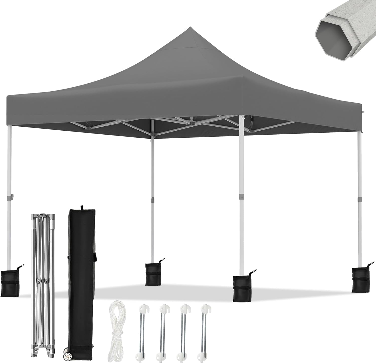 JINSEED 10x10ft Pop Up Canopy Tent,Portable Outdoor Sun Shade Shelter ...