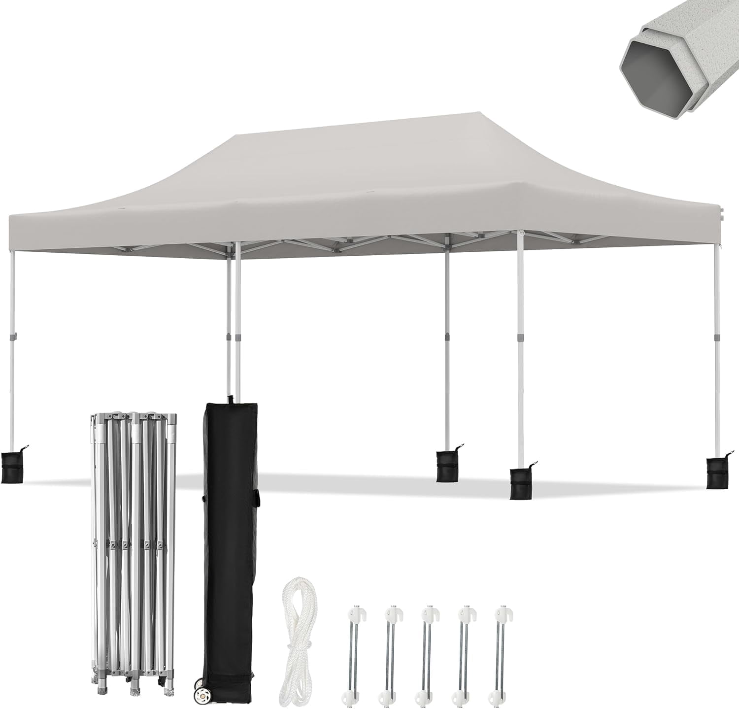 JINSEED 10x20ft Pop Up Canopy Tent,Portable Outdoor Sun Shade Shelter ...
