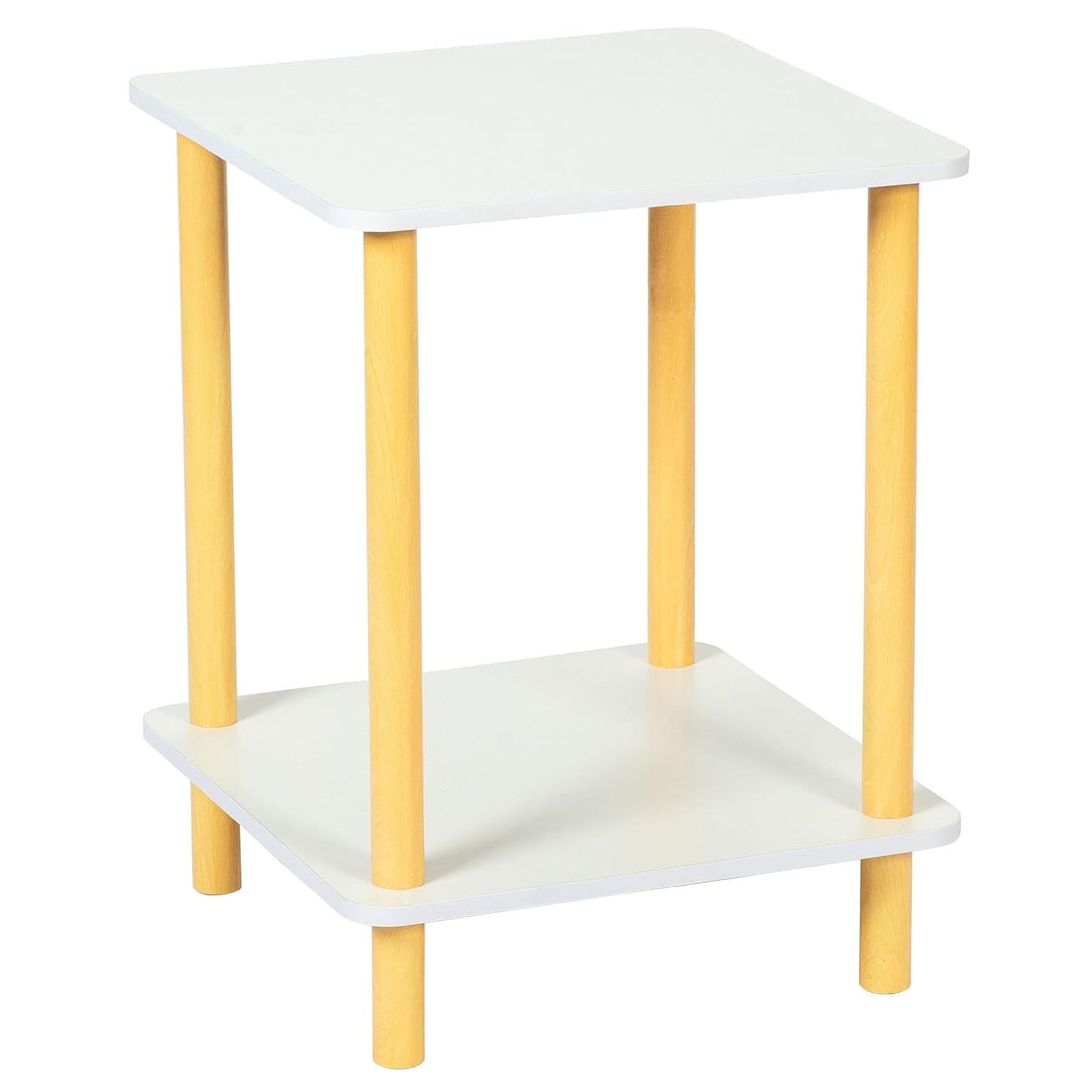 JINSEED 2-Tier Side Table, Bedside Table, Easy to Assemble, Wood ...