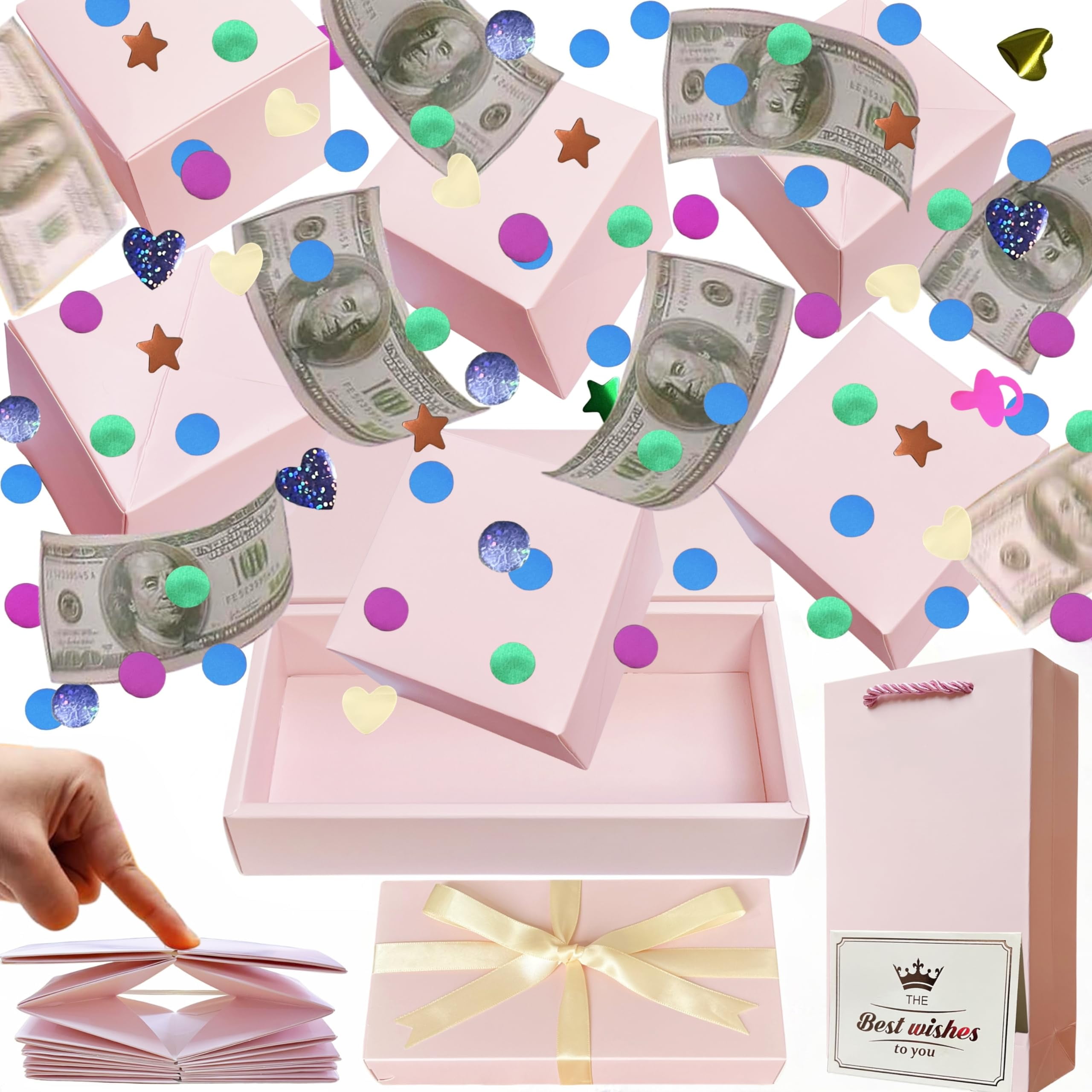 JINSTABAG Surprise Box Gift BDF32 Box for Money, DIY Unique Folding ...
