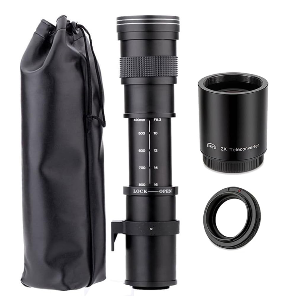 JINTU 420-1600mm Telephoto Zoom Manual Lens for Canon DSLR EOS Cameras ...