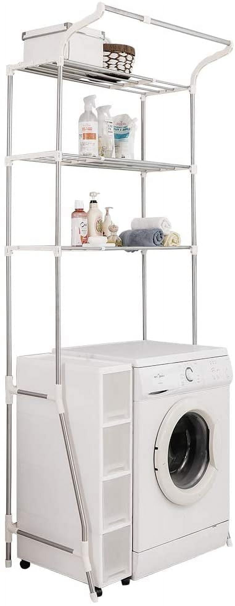 JINYU Adjustable Laundry Shelf Over Toilet Washing Machine Storage Rack Above Washer Dryer ...