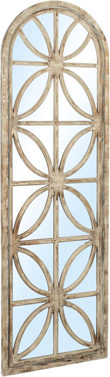 JINYU Arched Wood Framed Mirror with Petal Designs - Walmart.com