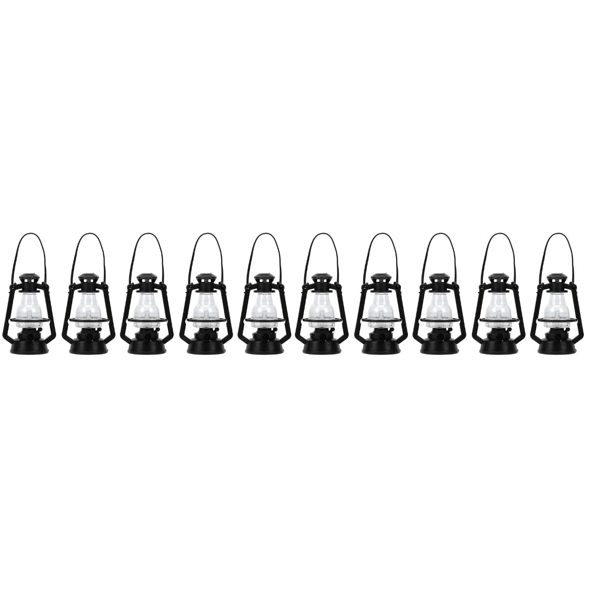 JINYUANN Set of 10 Mini Black Vintage Oil Lamp Models for Festival ...