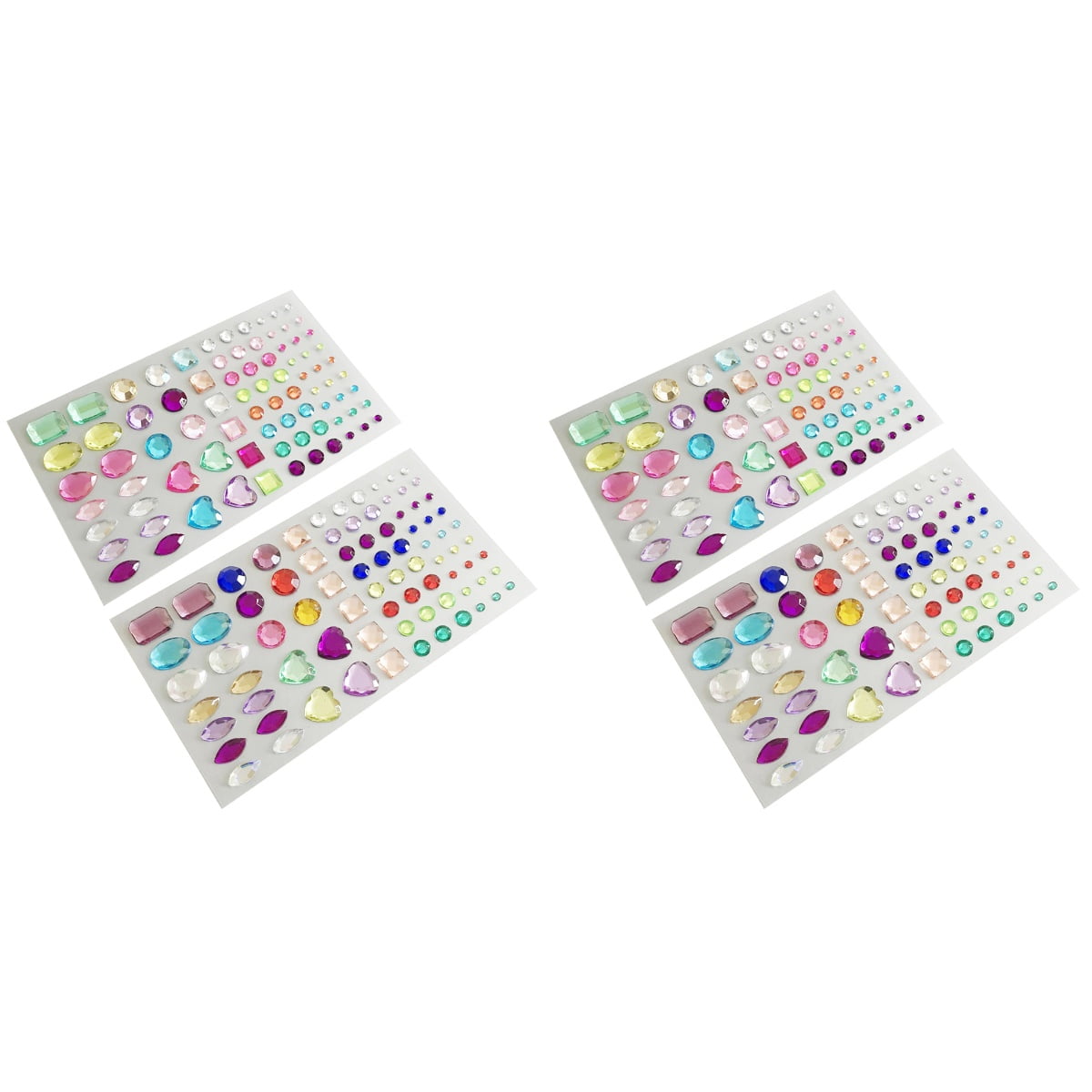 JINYUANN 4 Sheets DIY Acrylic Rhinestone Beads Self-Adhesive Crystal ...