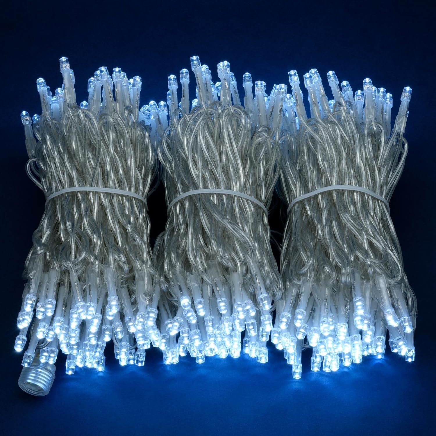 JINYUN-100 ft 300 Count Cool White LED String Lights with Adapter ...