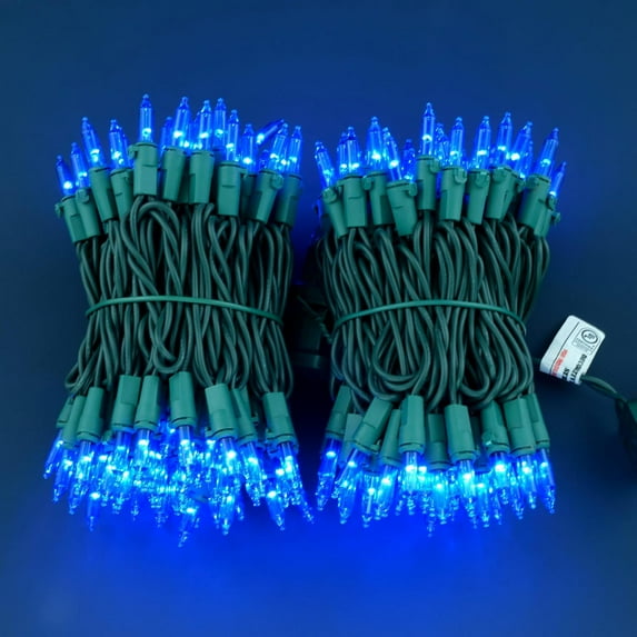 JINYUN-200 Blue Christmas Lights, Pack of 2 Strands of 21 ft 100 Count ...