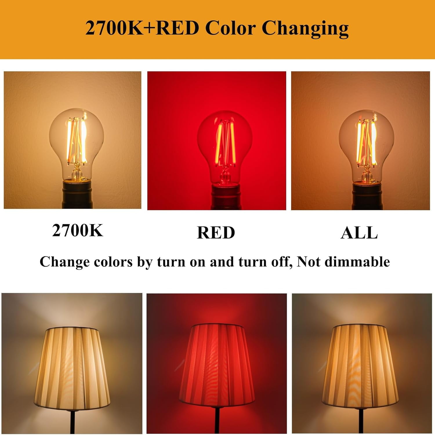 JINYUN-3 Color Temperature LED Bulb E26 Medium Base 60W Equivalent ...