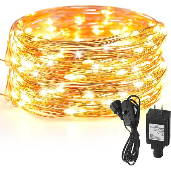 JINYUN-33 Ft. Fairy Lights, 100 LED Waterproof Copper Wire Firefly ...