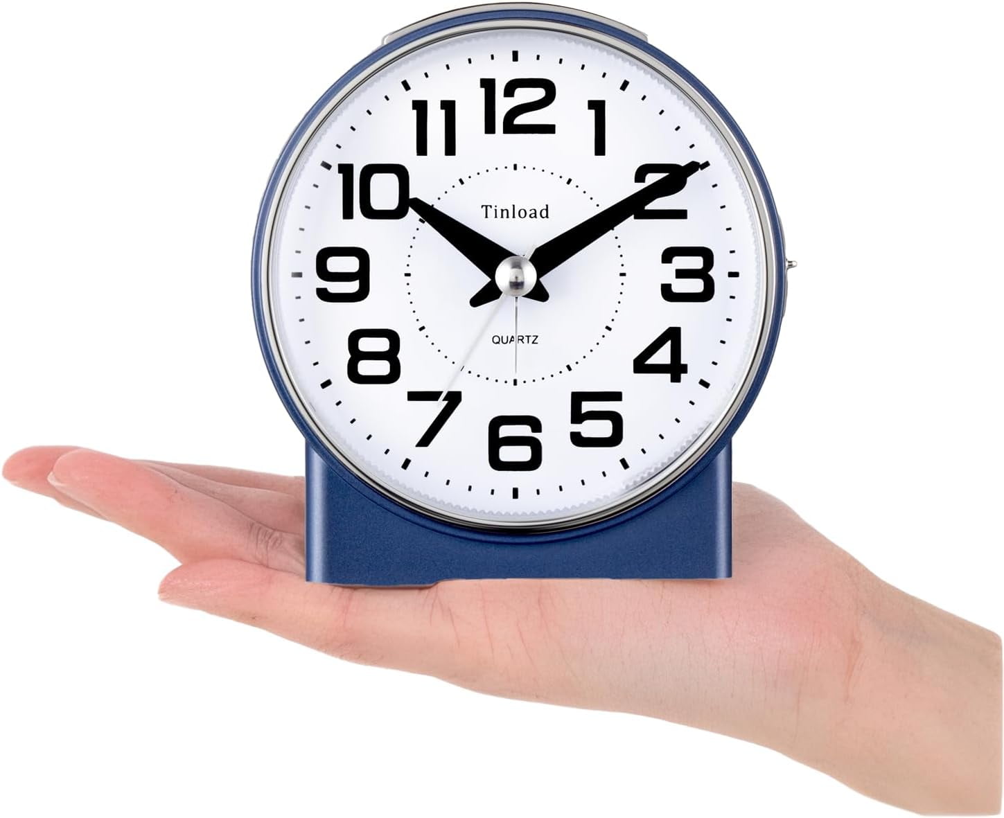 JINYUN-4.3" No Ticking Analog Alarm Clock,Silent Readable for Seniors ...