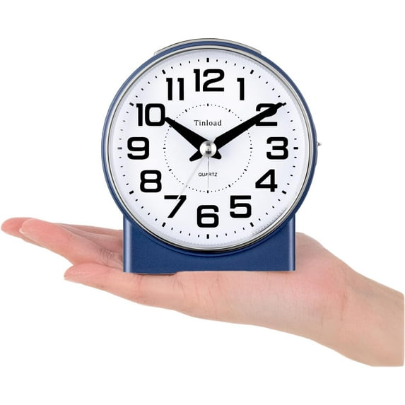 JINYUN-4.3" No Ticking Analog Alarm Clock,Silent Readable for Seniors ...