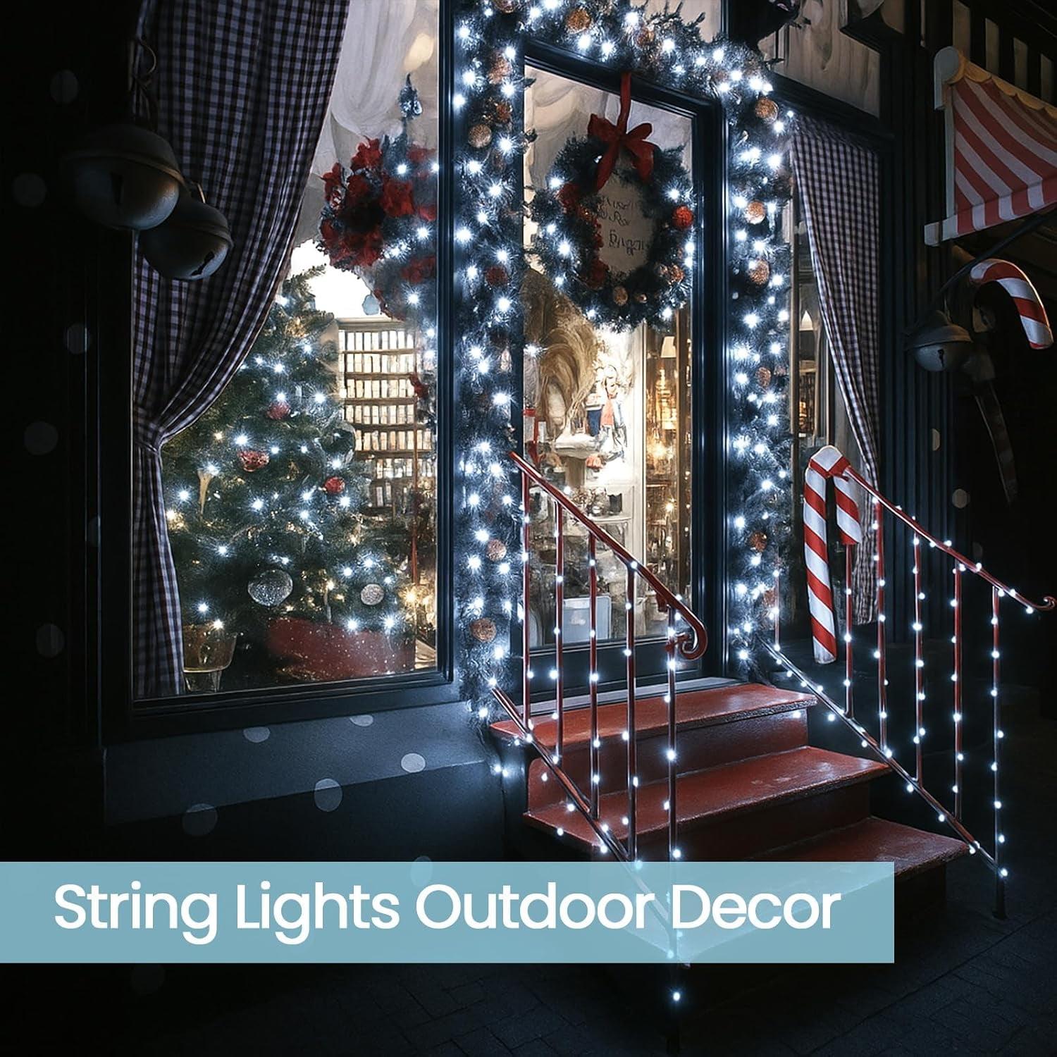 JINYUN-4 Pack 180FT Solar Christmas Lights Outdoor Waterproof, Super ...