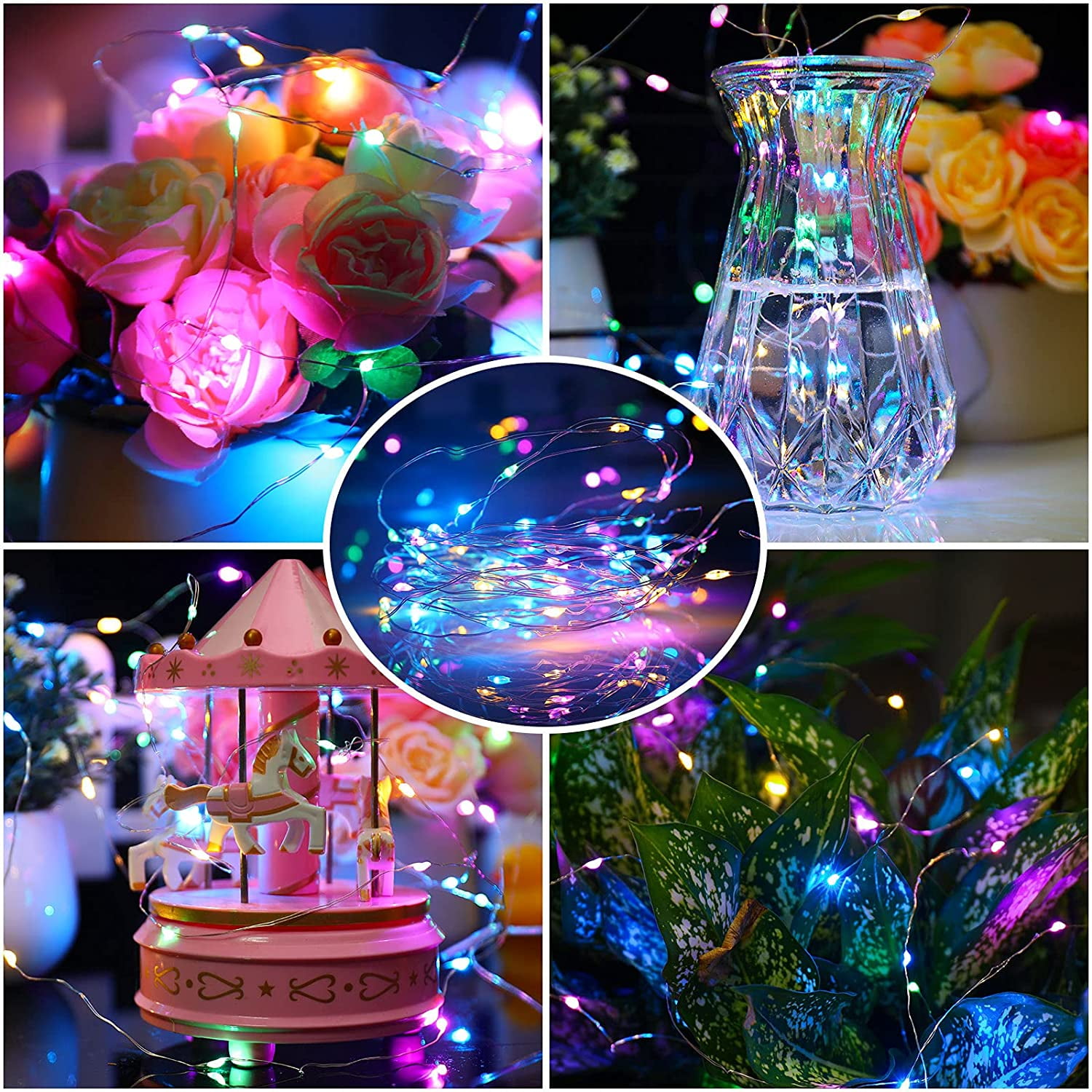 JINYUN-4 Pack Fairy Lights Battery Operated, String Lights 10ft 30 LEDs ...