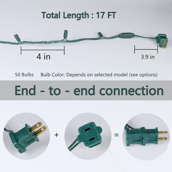 JINYUN-50 LED 5MM Orange Christmas Lights, 17FT Indoor/Outdoor String ...