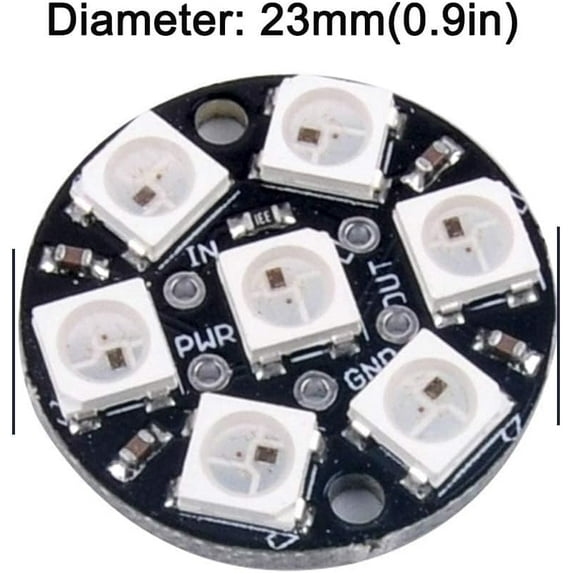 JINYUN-7 Bits WS2812 RGB LED Ring SMD 5050 Addressable LED String ...