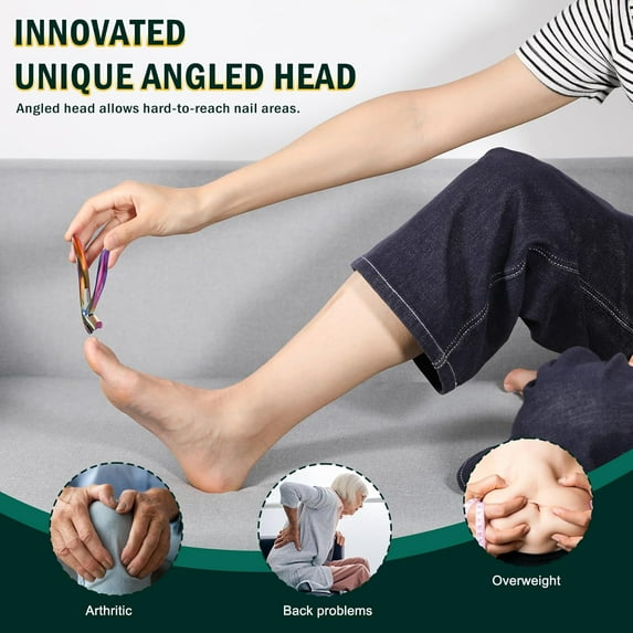 JINYUN-Angled Head Toe Nail Clippers, Ergonomic Curved Toenail Clippers ...
