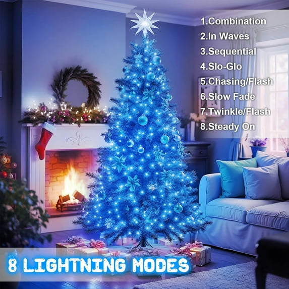 JINYUN-Blue Christmas Lights Outdoor Battery Operated String Lights ...