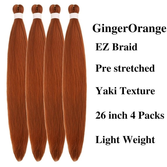 JINYUN-Bright Ginger Braiding Hair Pre stretched Boho Hair for Braiding ...