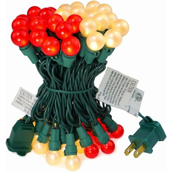 JINYUN-Christmas Lights Outdoor 13.5FT 50 LED G15 Globe String Lights ...