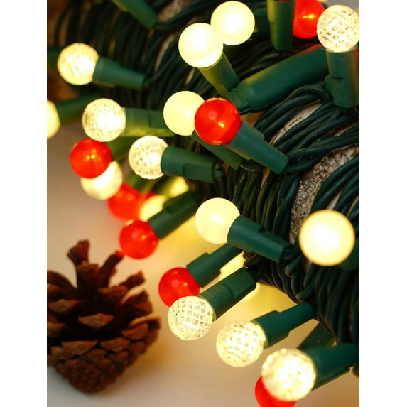JINYUN-Christmas Lights Outdoor 70 LEDs 24FT Red and White Christmas ...
