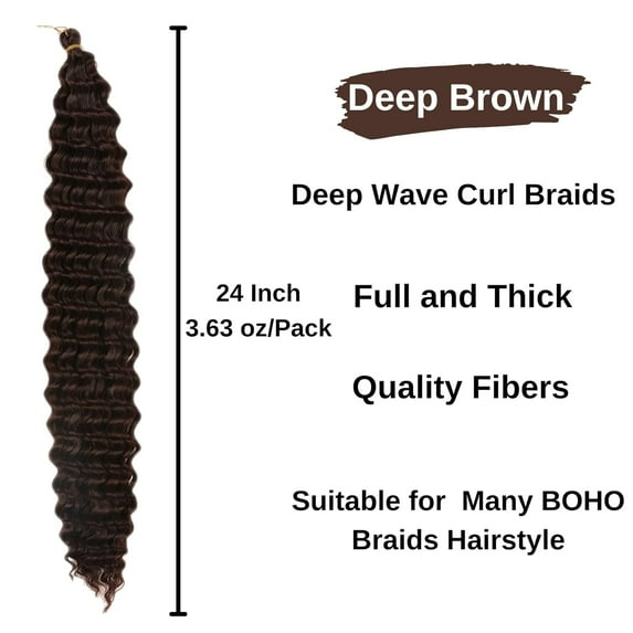 JINYUN-Dark Brown Braiding Hair Pre Stretched Color 4 Boho Hair for ...
