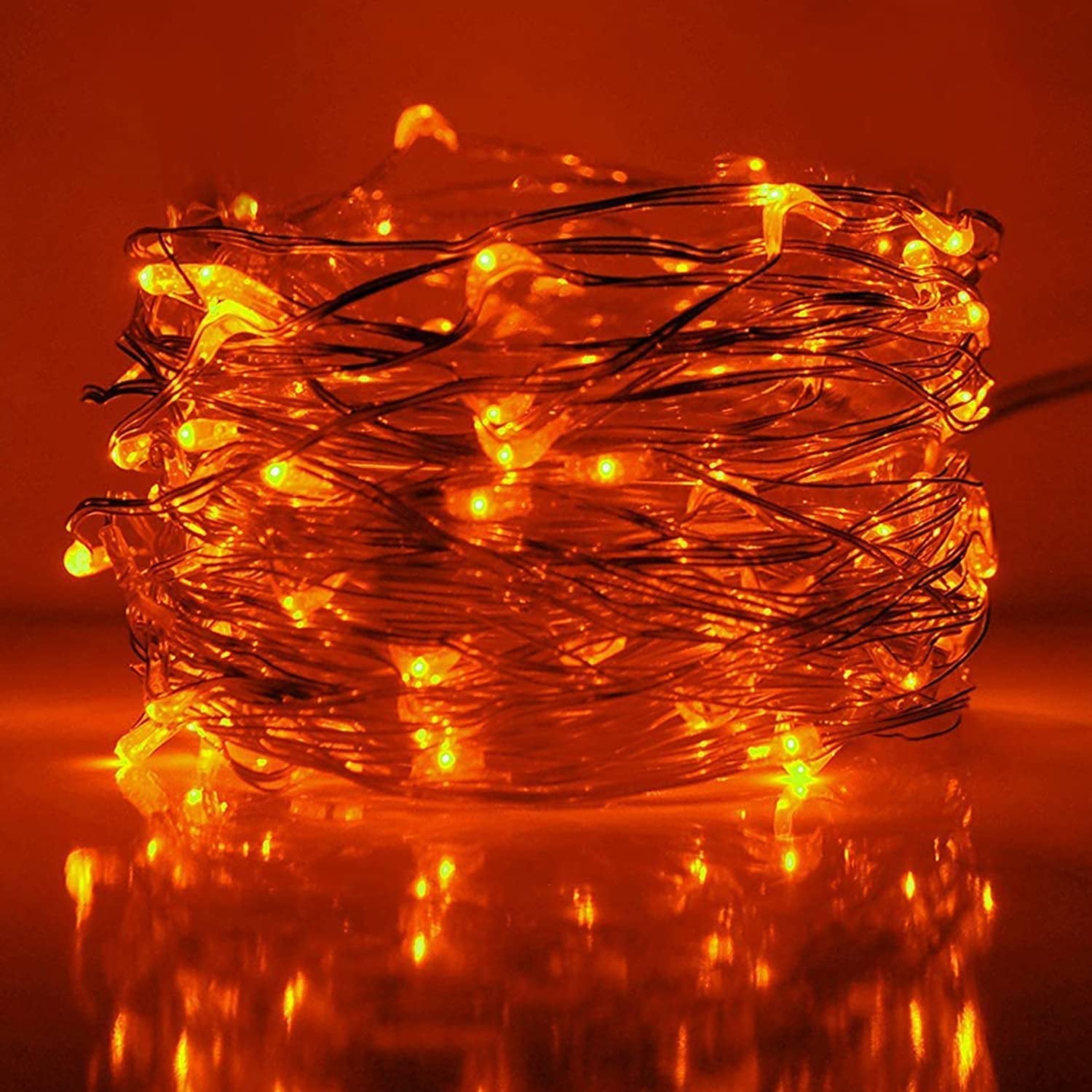 JINYUN-Dimmable Fairy String Lights Plug in 33 Ft 100 LED Silver Wire ...