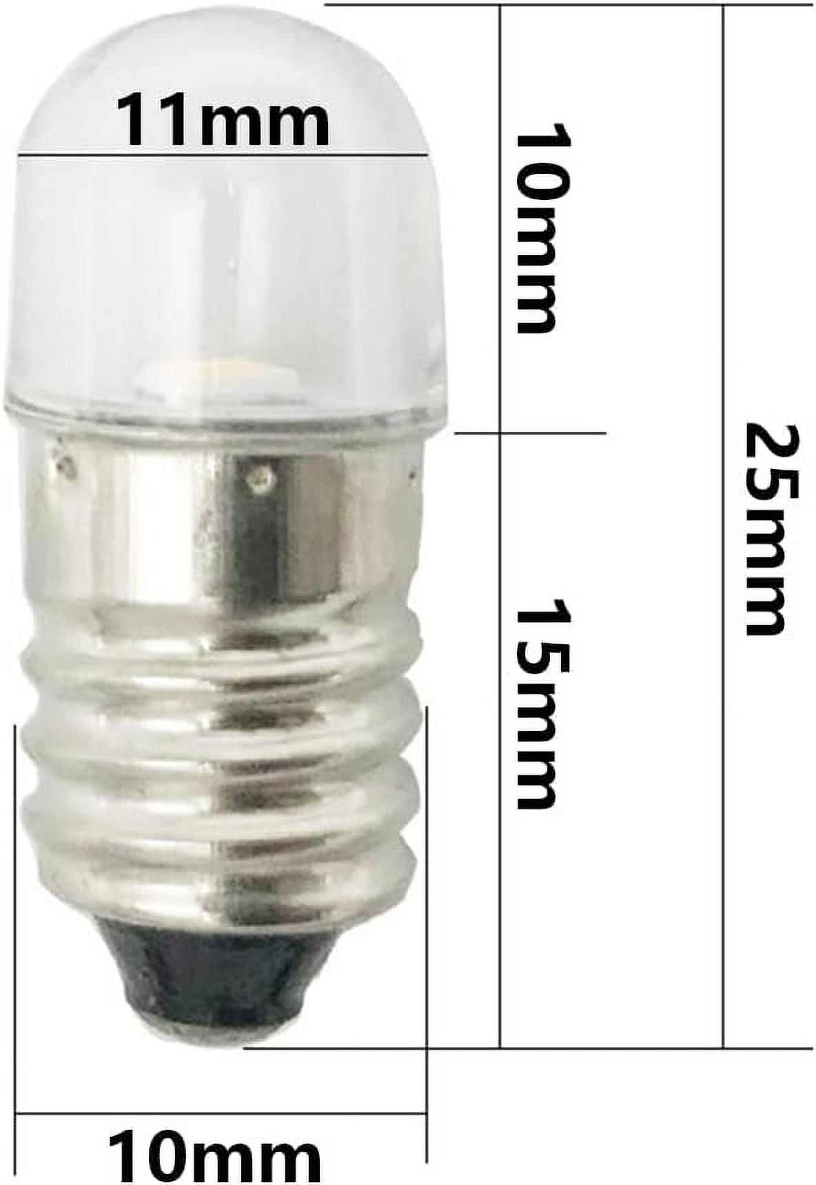 JINYUN-E10 Led Bulbs, 10pcs 120 Volt Cold White E10 Replacement Bulbs ...