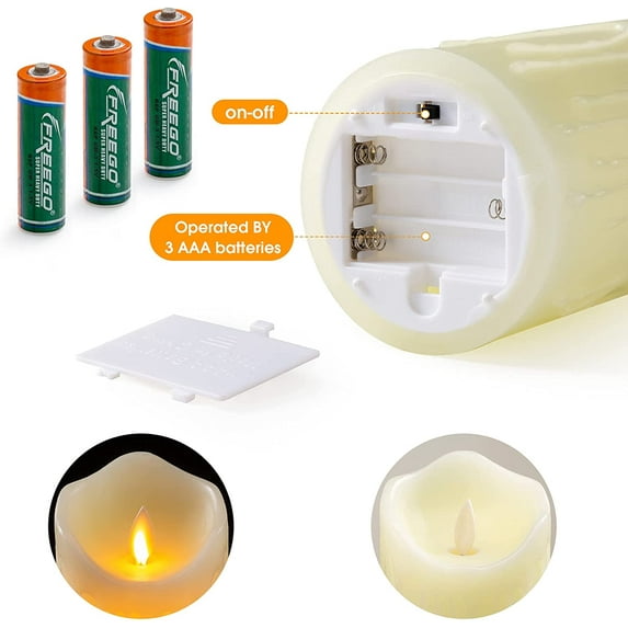 JINYUN-Flameless Candles with 10 Key Remote Timer Flickering Tear Wave ...