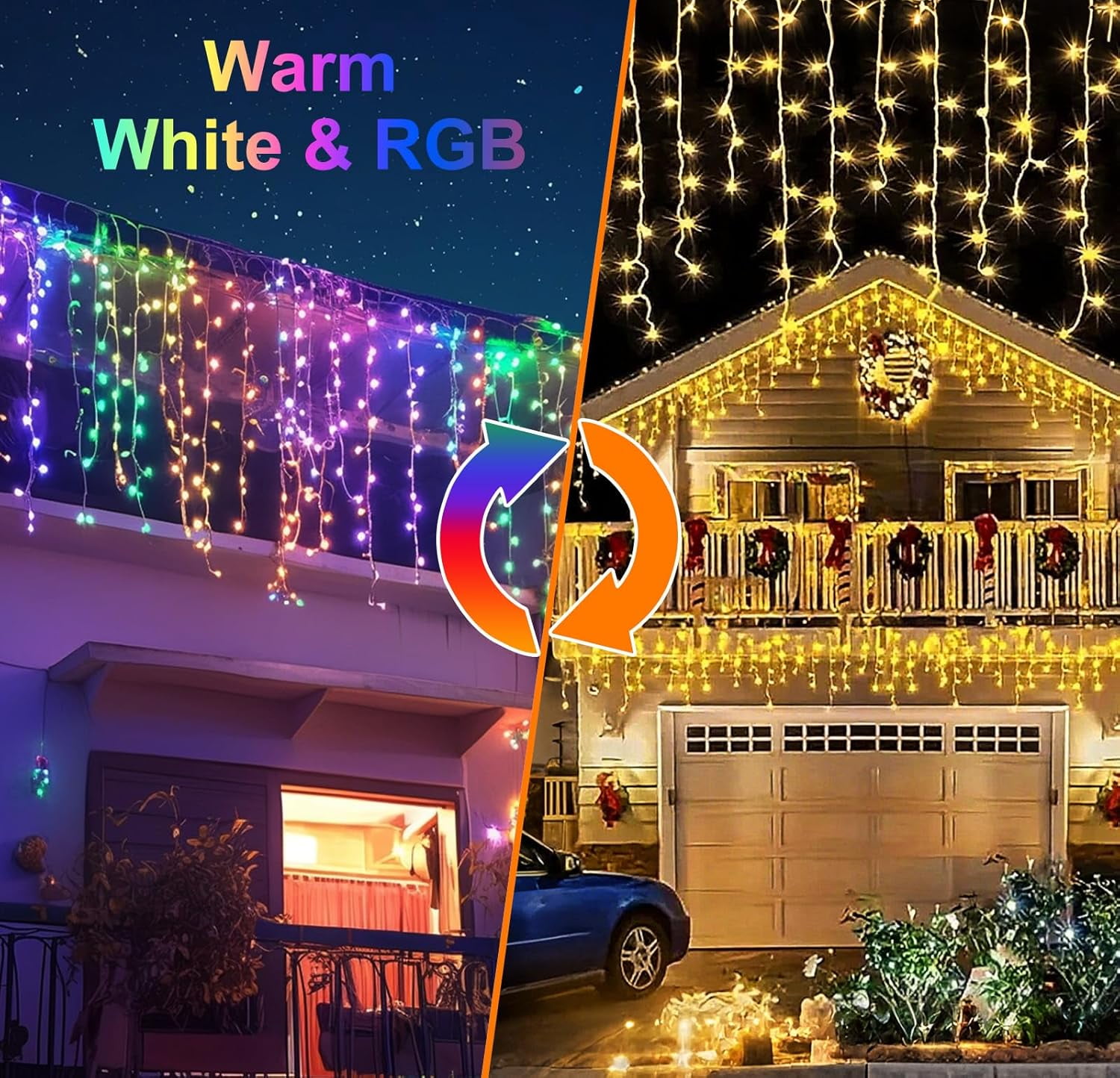 JINYUN-LED Icicle Lights for Outdoor Christmas Decorations,49Ft 600 ...