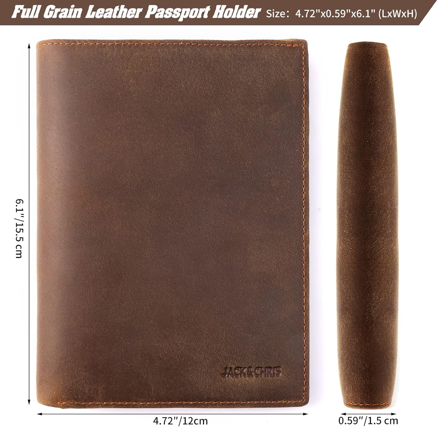 JINYUN-Leather Passport Holder RFID Blocking Passport Travel Wallet ...