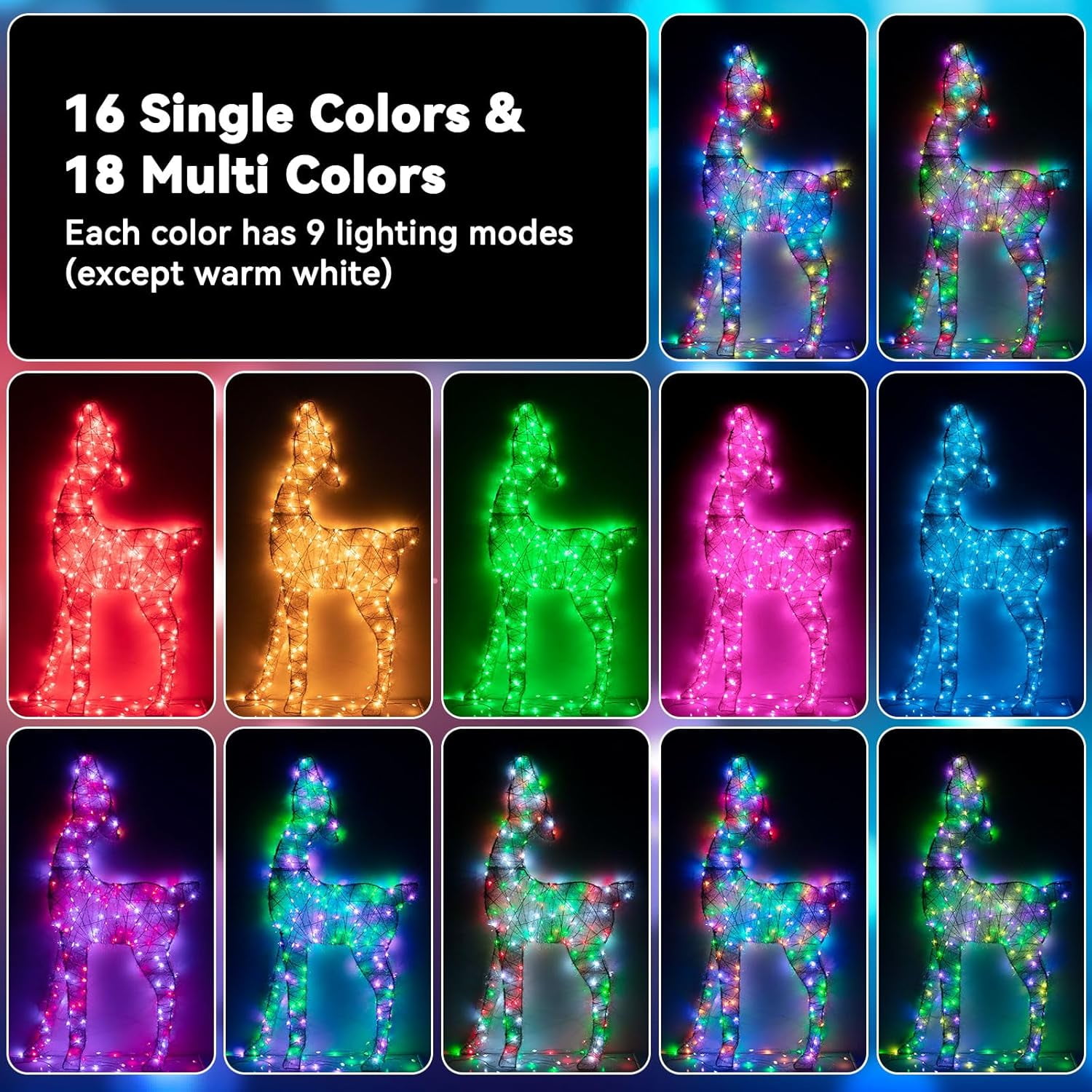 JINYUN-Lithome Led Christmas Fairy Lights Plug In, 200LED 66FT Color ...