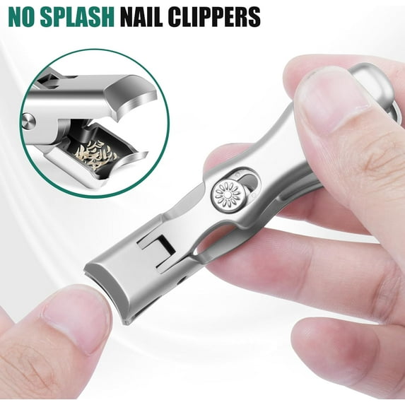 JINYUN-Nail Clippers for Men Thick Nails with Catcher, Upgraded Slanted ...