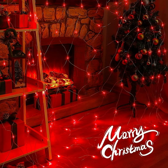 JINYUN-Outdoor Christmas Net Lights, 9.8FTx6.6FT 192 LED Fairy String ...