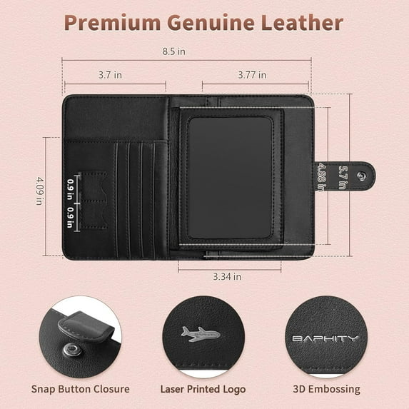 JINYUN-Passport Holder Women, Genuine Leather Passport Wallet RFID ...