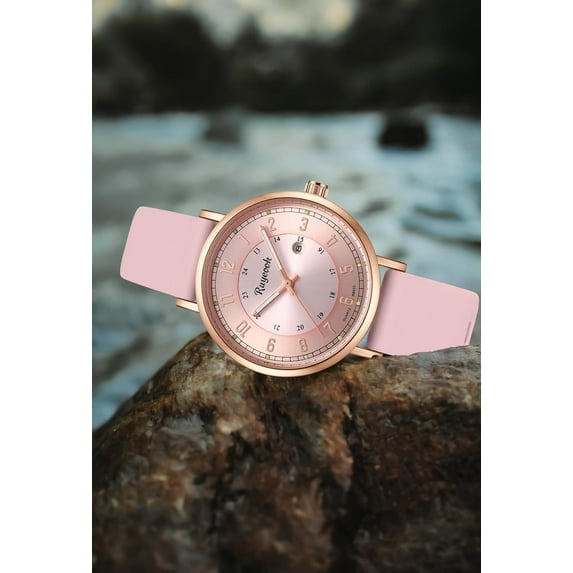 JINYUN-Quartz Analog Watch,Silicone Band, Calendar Date Display, Water ...