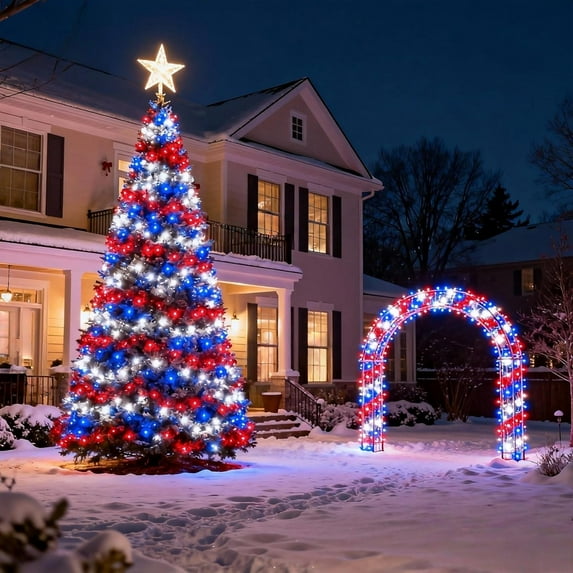 JINYUN-Red White and Blue Christmas Lights, UL Certified and Commercial ...