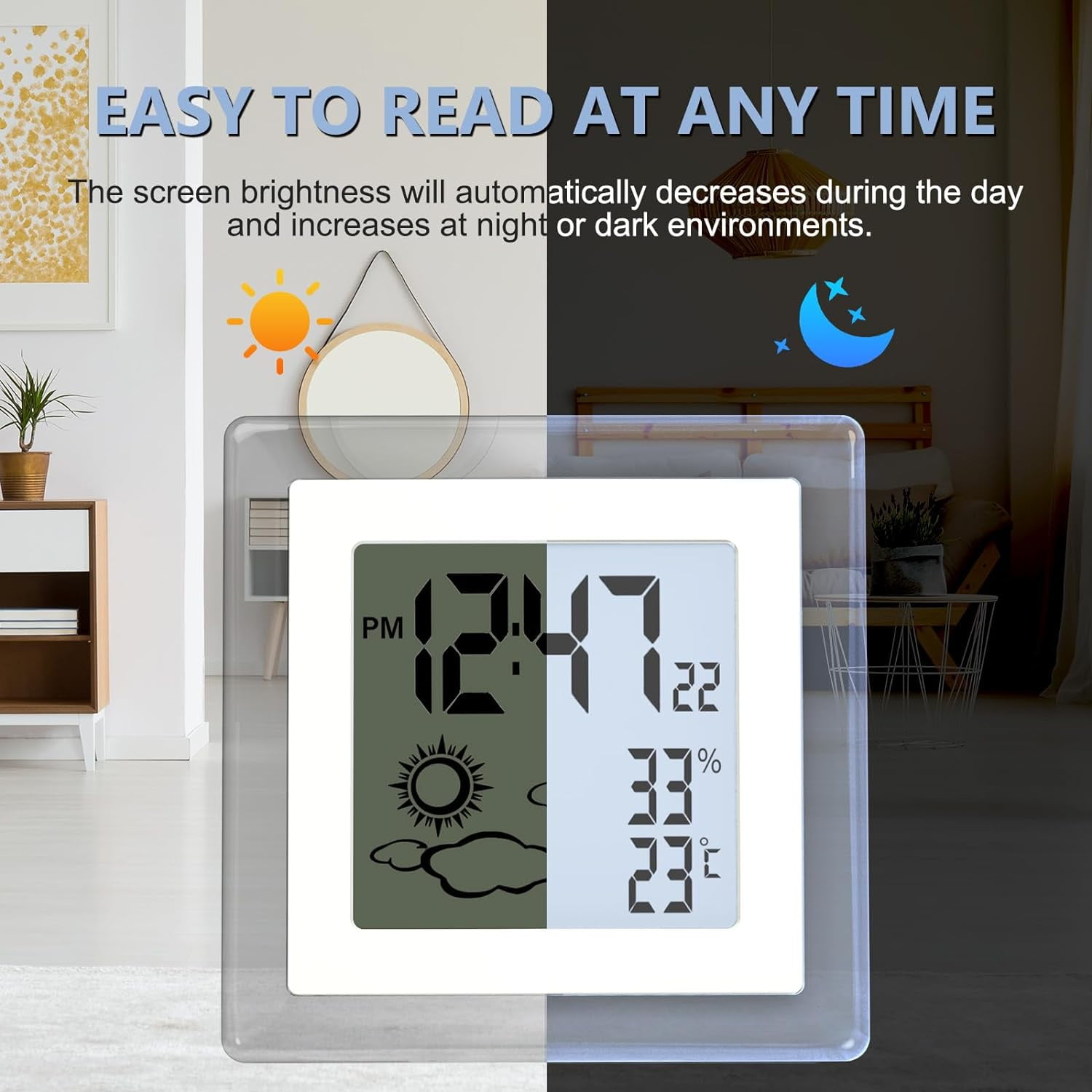 JINYUN-Small Clock Digital Battery Operated Alarm Clock with Auto ...