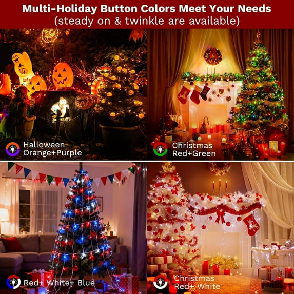 JINYUN-Smart Christmas Lights Outdoor, USB 33-FT Waterproof LED String ...