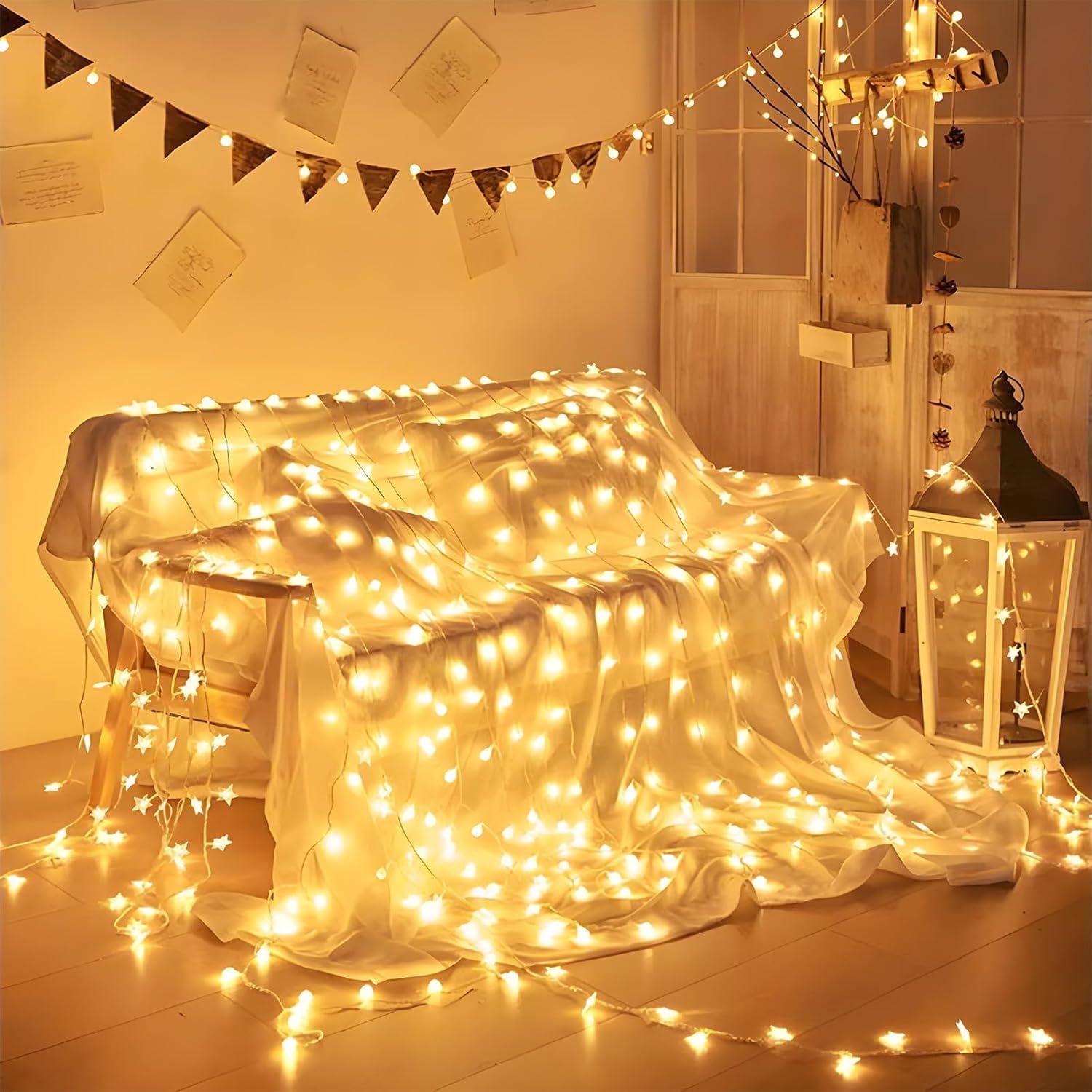 JINYUN-Star String Light for Christmas 20Ft Battery Operated Waterproof ...