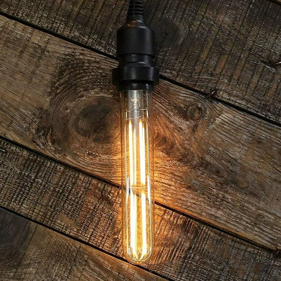 JINYUN-T10 Dimmable LED Tubular Bulb, Amber Long Tube Edison Light ...