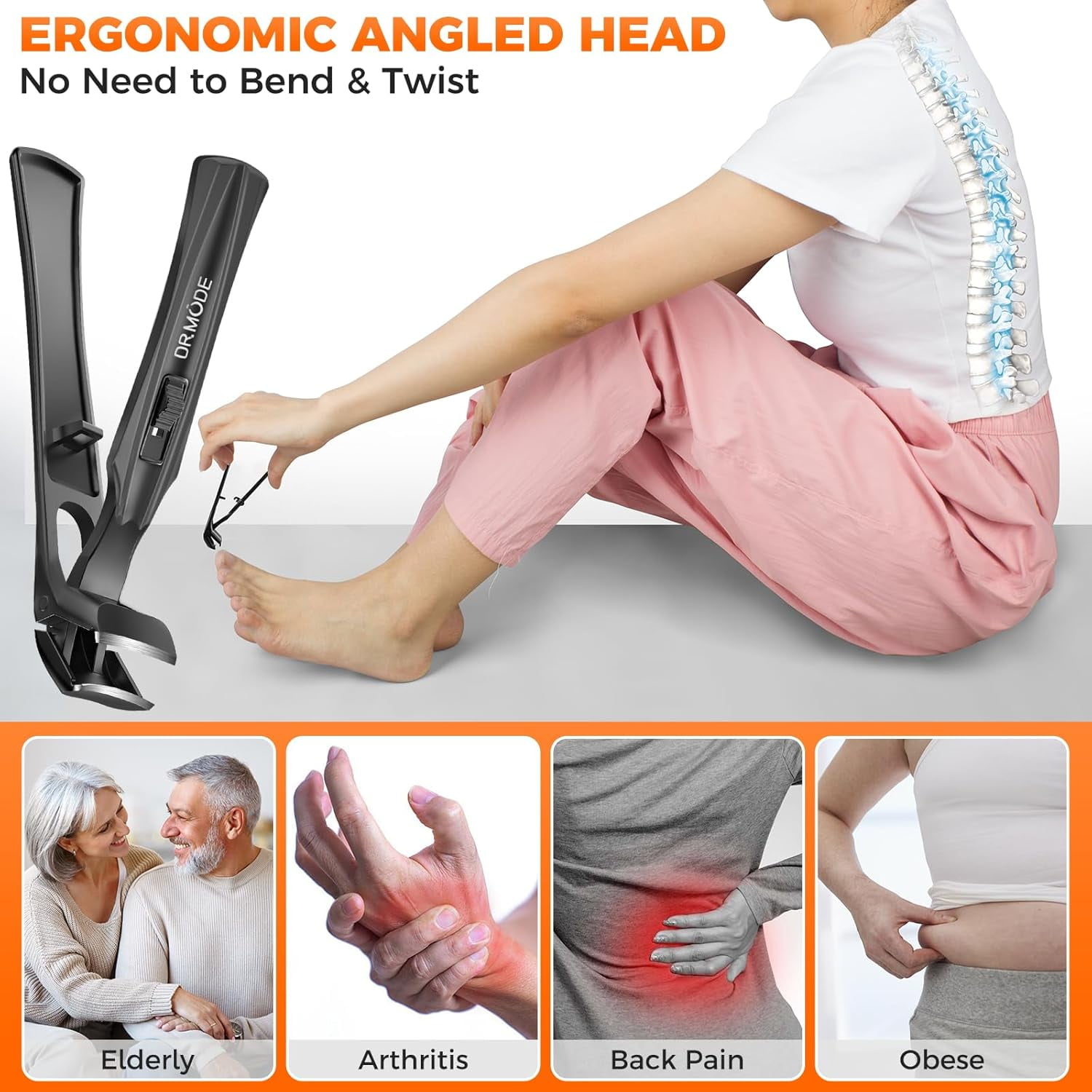 JINYUN-Toenail Clippers for Seniors Thick Toenails, Slanted Large Nail ...